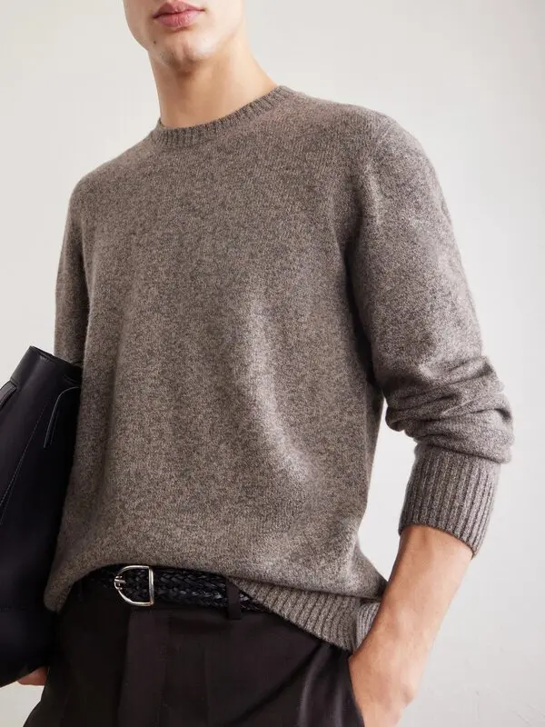Hartford Wool Crewneck Sweater - Brown