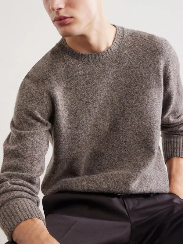 Hartford Wool Crewneck Sweater - Brown