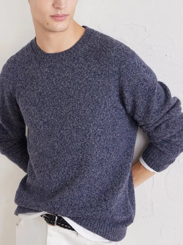 Hartford Wool Crew Neck Sweater - Blue
