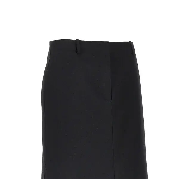 Fendi Grain De Poudre Wool Midi Skirt