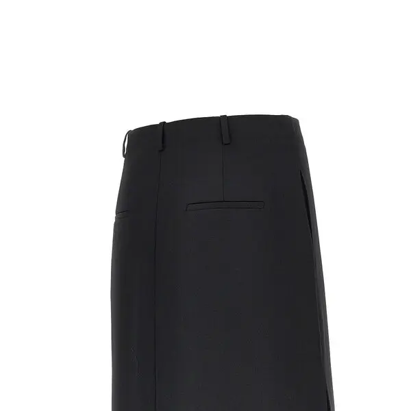 Fendi Grain De Poudre Wool Midi Skirt