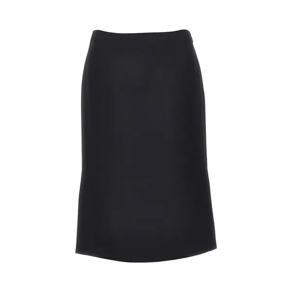 Fendi Grain De Poudre Wool And Silk Midi Skirt - Black