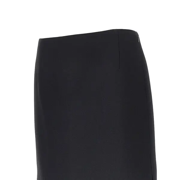 Fendi Grain De Poudre Wool And Silk Midi Skirt