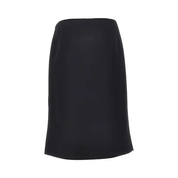 Fendi Grain De Poudre Wool And Silk Midi Skirt