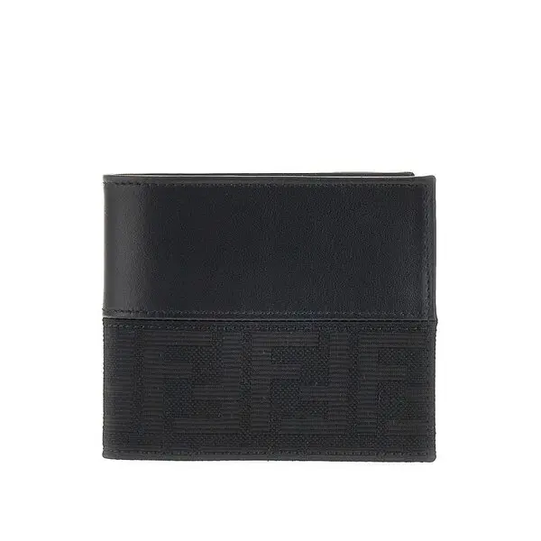 Fendi Ff Jacquard Bi-fold Wallet - Black