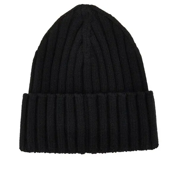 Moncler Wool Beanie Hat With Logo Patch