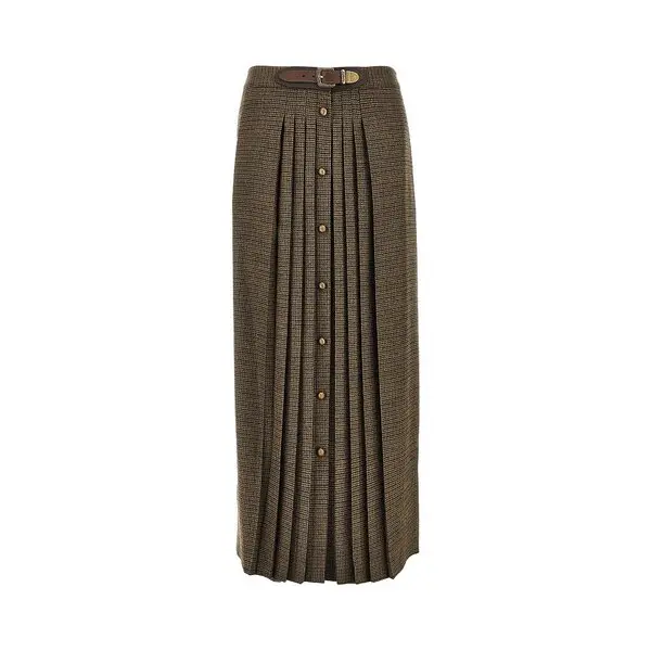 Etro Houndstooth Wool Maxi Skirt
