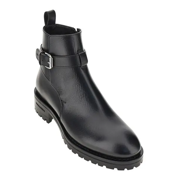 Dsquared2 Leather Boots With Debossed Logo