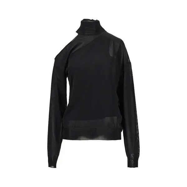Fendi Silk Organdie Long Sleeve Top