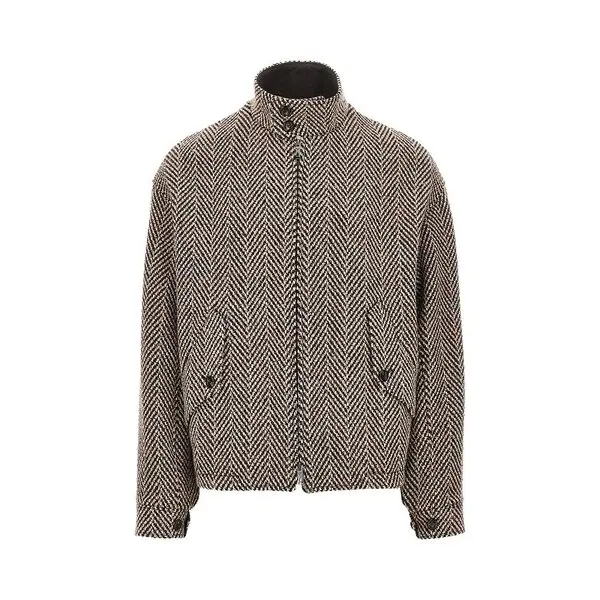 Emporio Armani Knitted Blouson With Chevron Motif