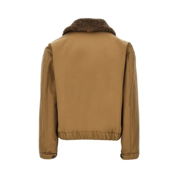 Emporio Armani Padded Cotton Canvas Blouson With Detachable Shearling Collar