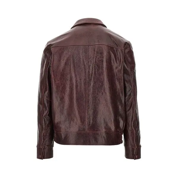 Emporio Armani Leather Jacket With Wrinkled Effect