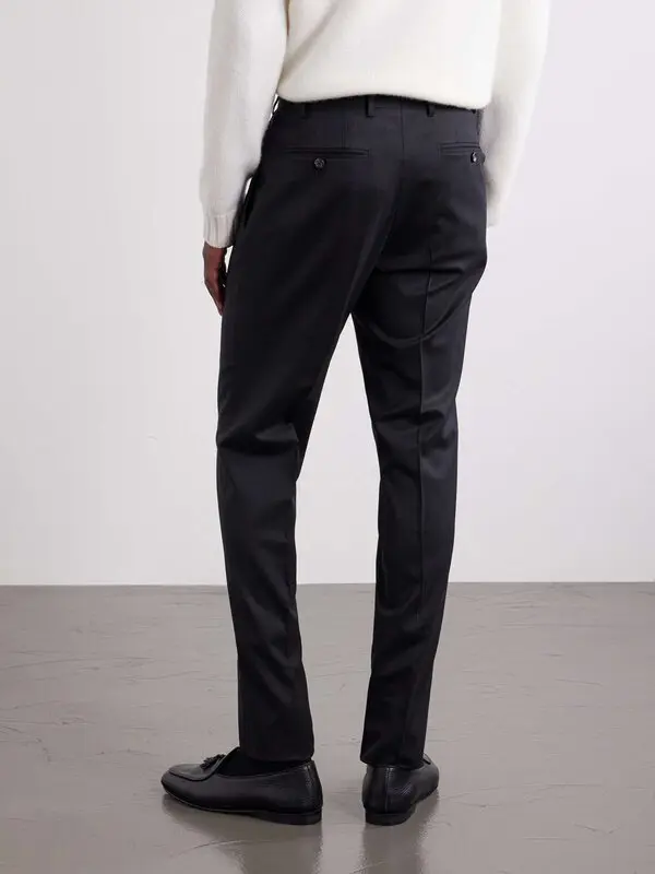 Canali Slim-leg Stretch Wool-twill Suit Trousers