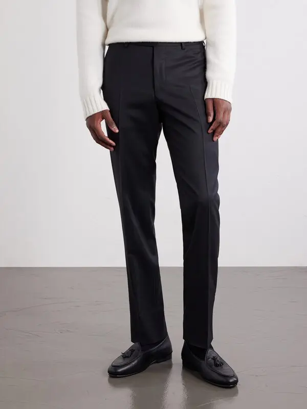 Canali Slim-leg Stretch Wool-twill Suit Trousers