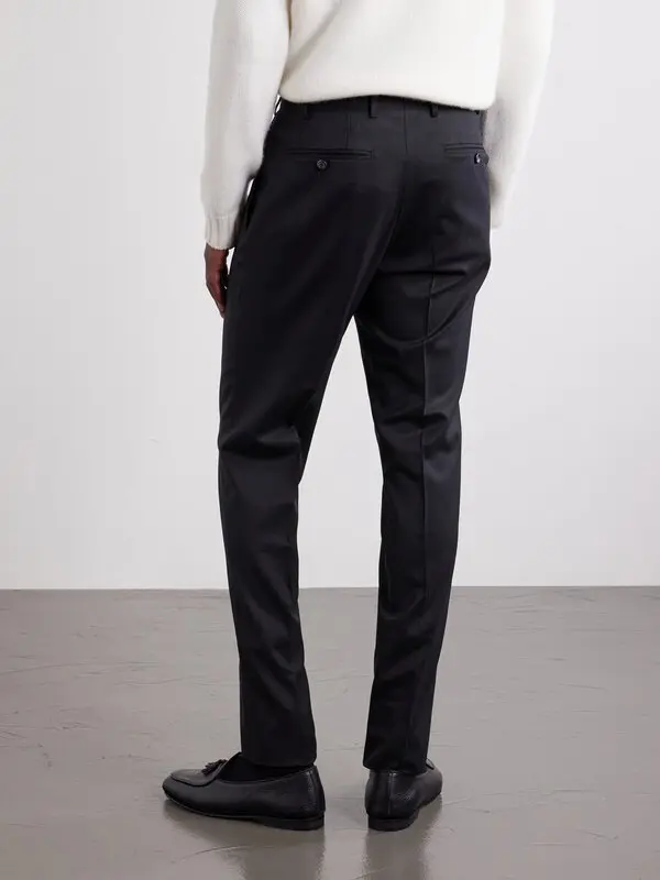 Canali Slim-leg Stretch Wool-twill Suit Trousers