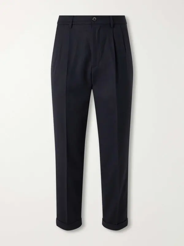 Barena Venezia Straight-leg Wool-flannel Suit Trousers - Navy