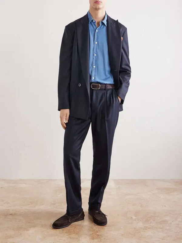 Barena Venezia Straight-leg Wool-flannel Suit Trousers