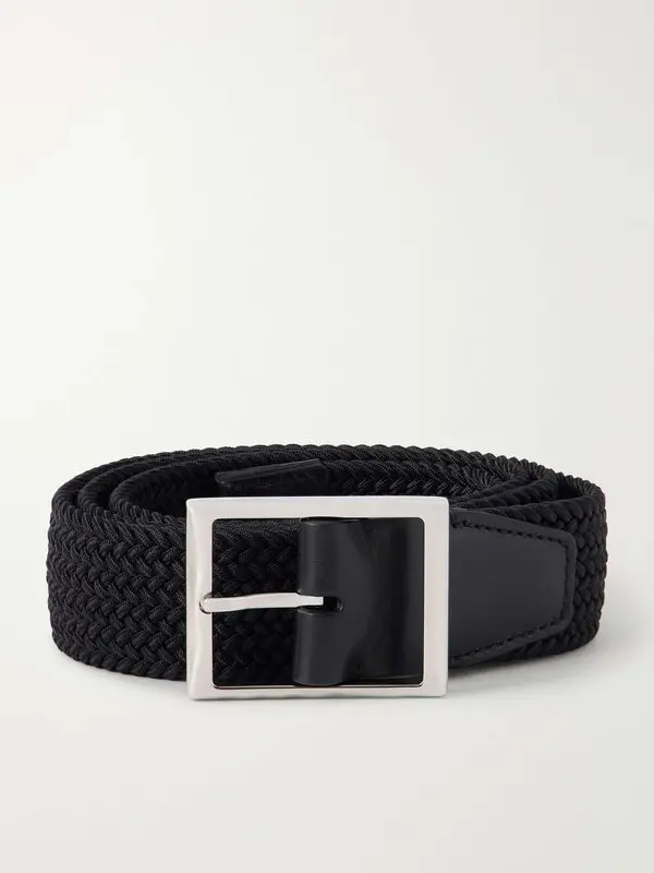 Berluti 3.8cm Braided Leather-trimmed Belt