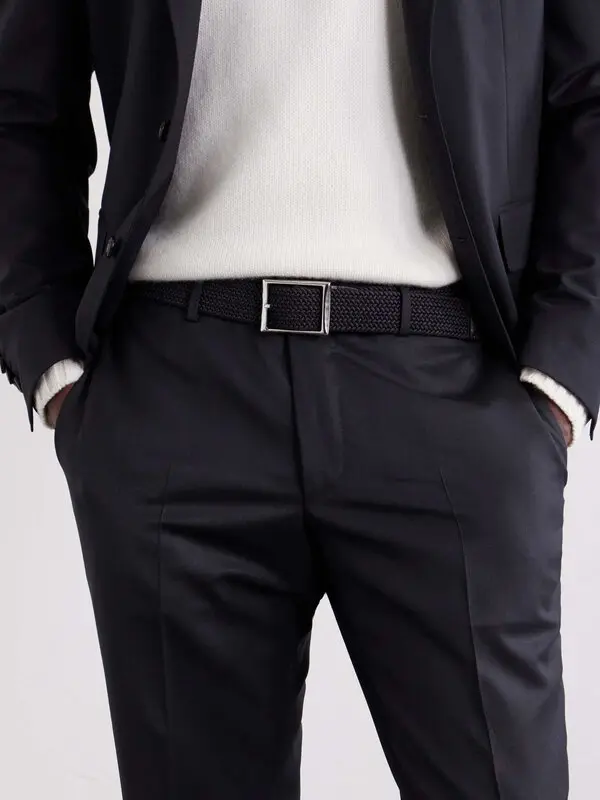 Berluti 3.8cm Braided Leather-trimmed Belt