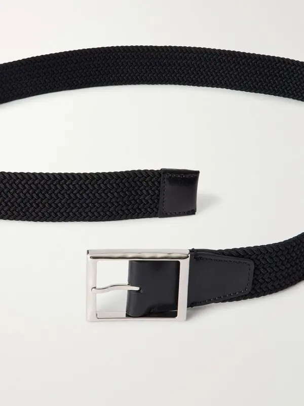 Berluti 3.8cm Braided Leather-trimmed Belt