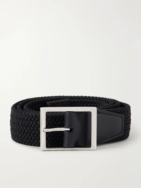 Berluti 3.8cm Braided Leather-trimmed Belt