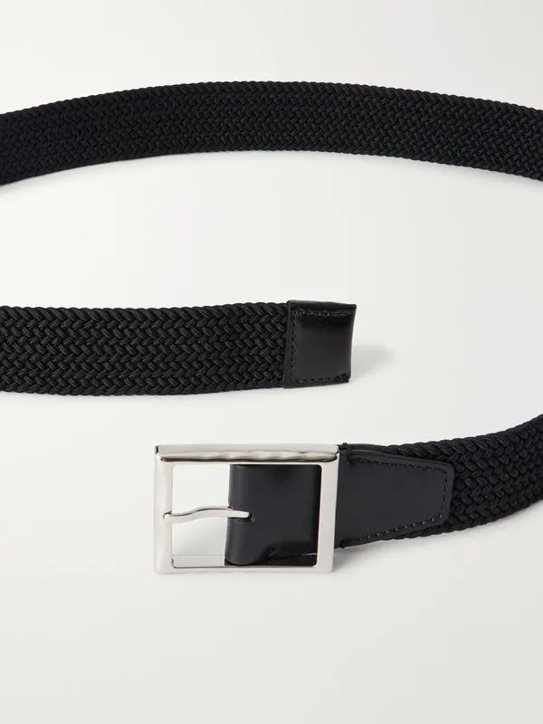 Berluti 3.8cm Braided Leather-trimmed Belt