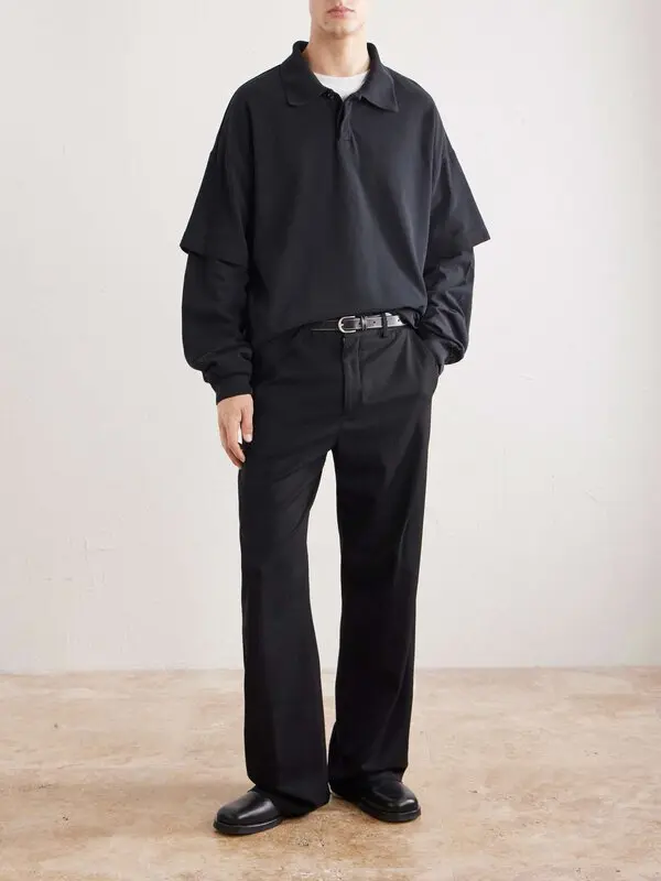 AGOLDE Curren Layered Cotton-piqué Polo Shirt