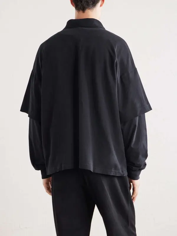AGOLDE Curren Layered Cotton-piqué Polo Shirt