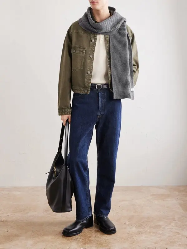 A.p.c. Sasha Ribbed-knit Wool And Cashmere-blend Scarf