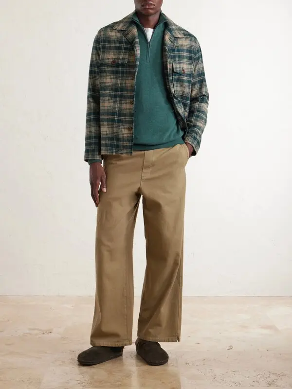 Altea Virgin Wool Half-zip Sweater - Green