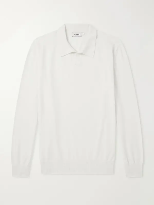 Altea Virgin Wool Polo Sweater - Neutrals