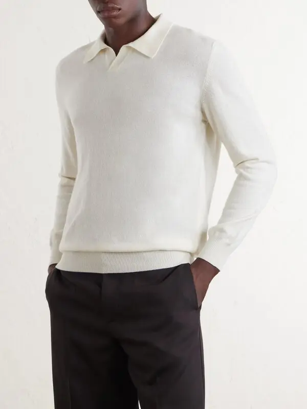 Altea Virgin Wool Polo Sweater - Neutrals