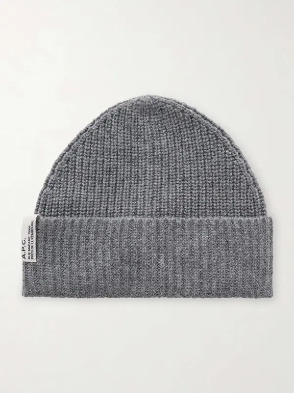 A.p.c. Ribbed Wool And Cashmere-blend Beanie