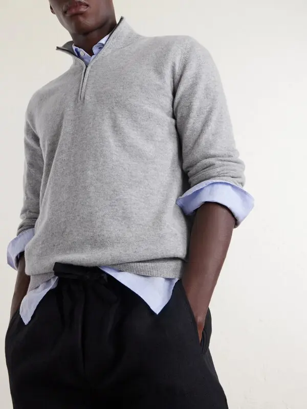 Altea Virgin Wool Half-zip Sweater