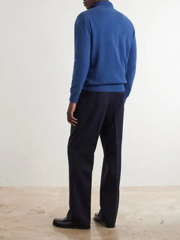 Altea Virgin Wool Half-zip Sweater - Blue