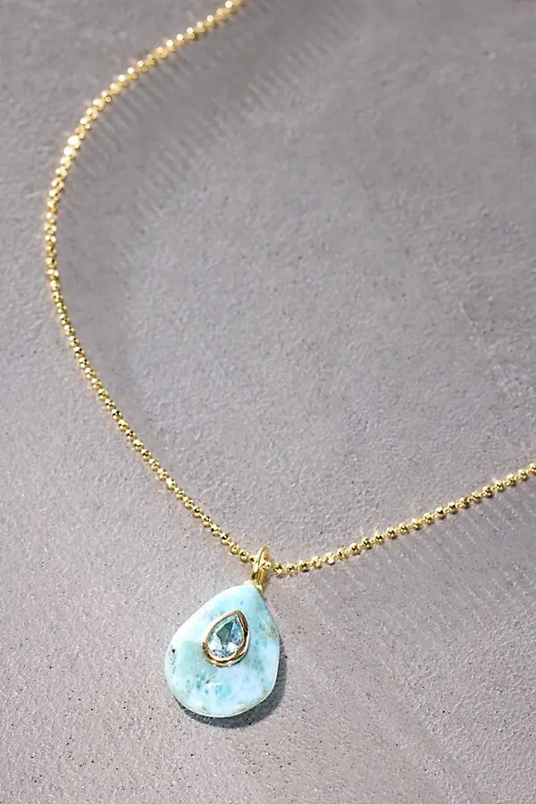 ROBINDIRA UNSWORTH Elena Larimar Teardrop Necklace