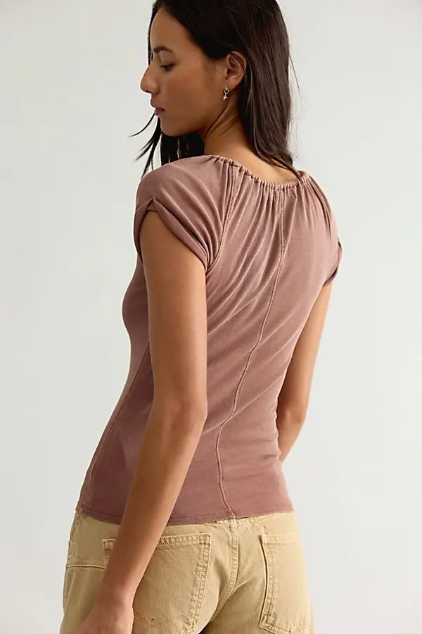 Free People We The Free Canal Street Tee - Chocolate Mousse