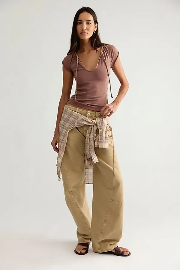 Free People We The Free Canal Street Tee - Chocolate Mousse