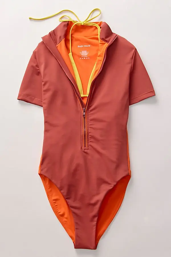RASHI WORLD Short Sleeve Surf Bodysuit