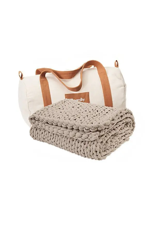 BEARABY Travel Cotton Knitted Weighted Blanket - Driftwood