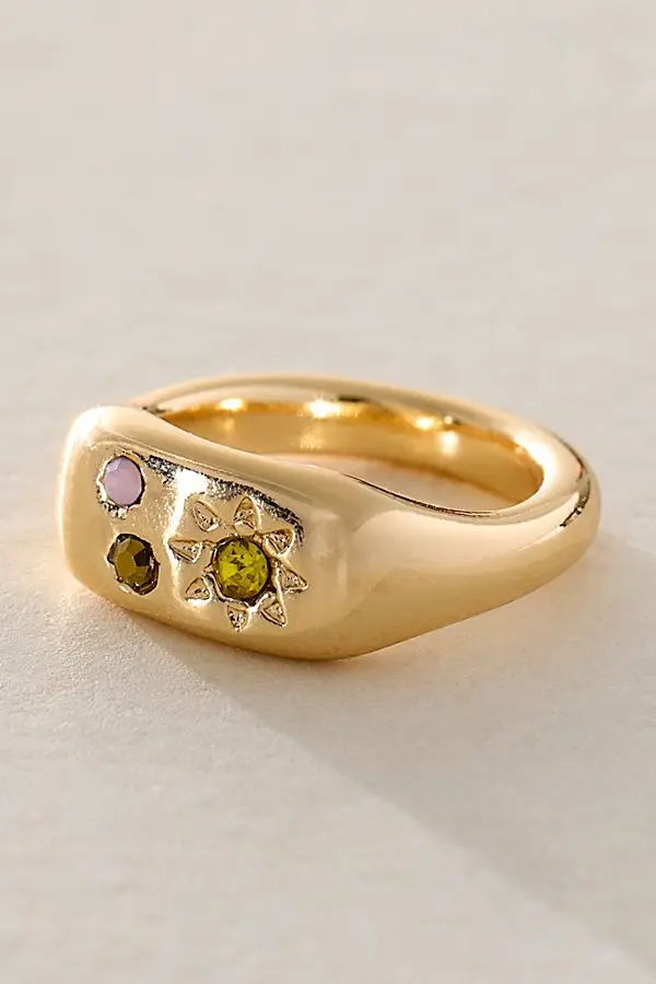 Free People Celestial Stone Pinky Ring - Gold