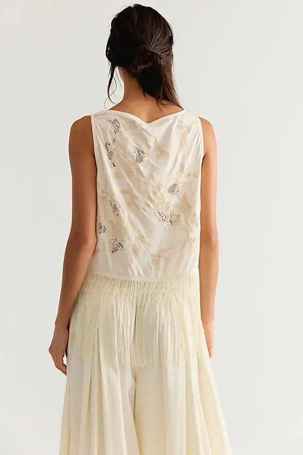 Free People Carlie Fringe Top - Tea