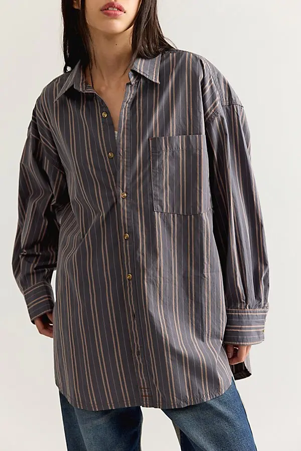 Free People Freddie Striped Shirt