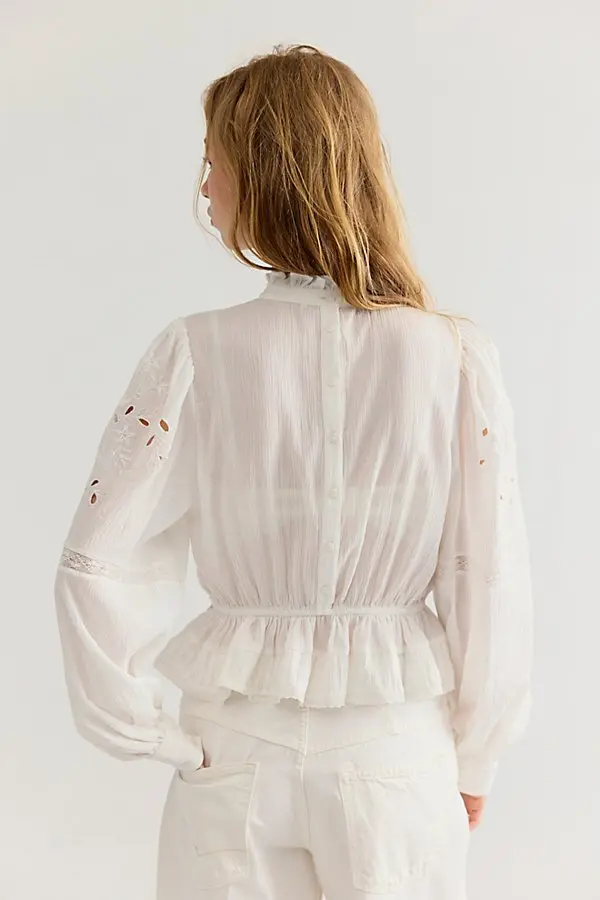 Free People Azul Eyelet Blouse