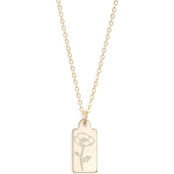 SET & STONES 14k Gold Fill Birth Flower Pendant Necklace - Gold/august