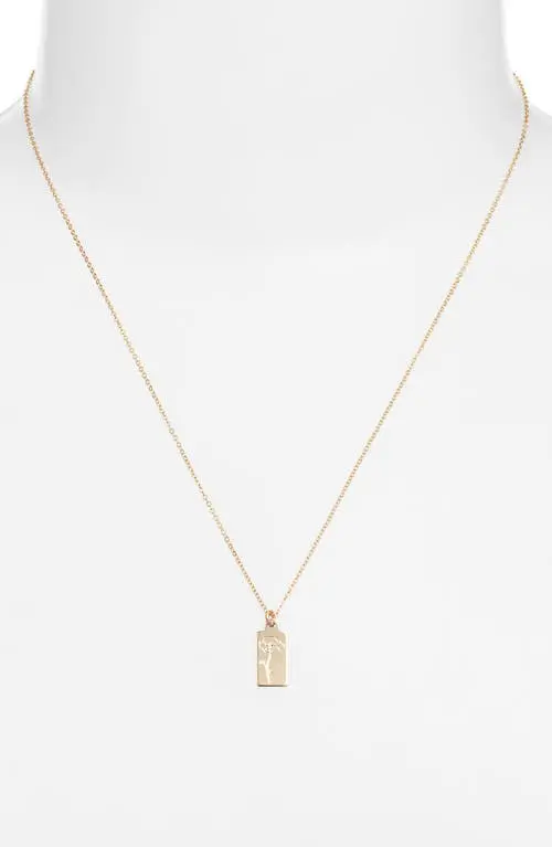 SET & STONES 14k Gold Fill Birth Flower Pendant Necklace - Gold/august