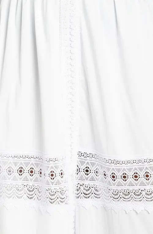 BUXOM COUTURE Puff Sleeve Lace Maxi Dress - White