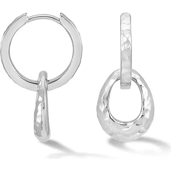 DOWER & HALL Entwined Oval Huggie Hoops - Sterling Silver