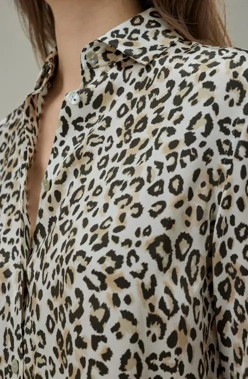 Lilysilk Leopard Print Silk Shirt