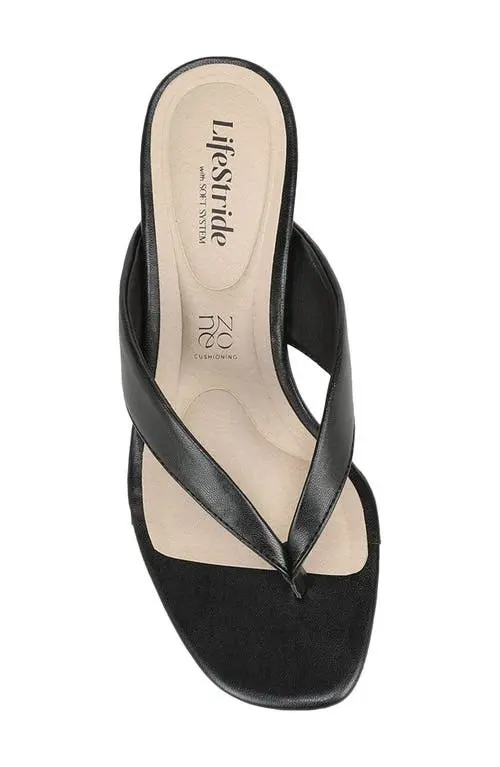 LIFESTRIDE Stella Wedge Flip Flop - Black